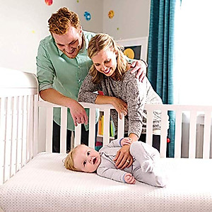 Lullaby Earth Breathe Safe 2-Stage Breathable Crib Mattress - Chemical Free, Dual Firmness Natural Mattress with Removable Washable Protector - Packaging May Vary