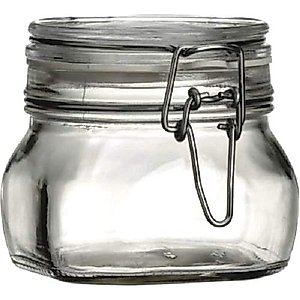 Bormioli Rocco Fido Square Clear Jar, 17.5 Ounce - Set of 6