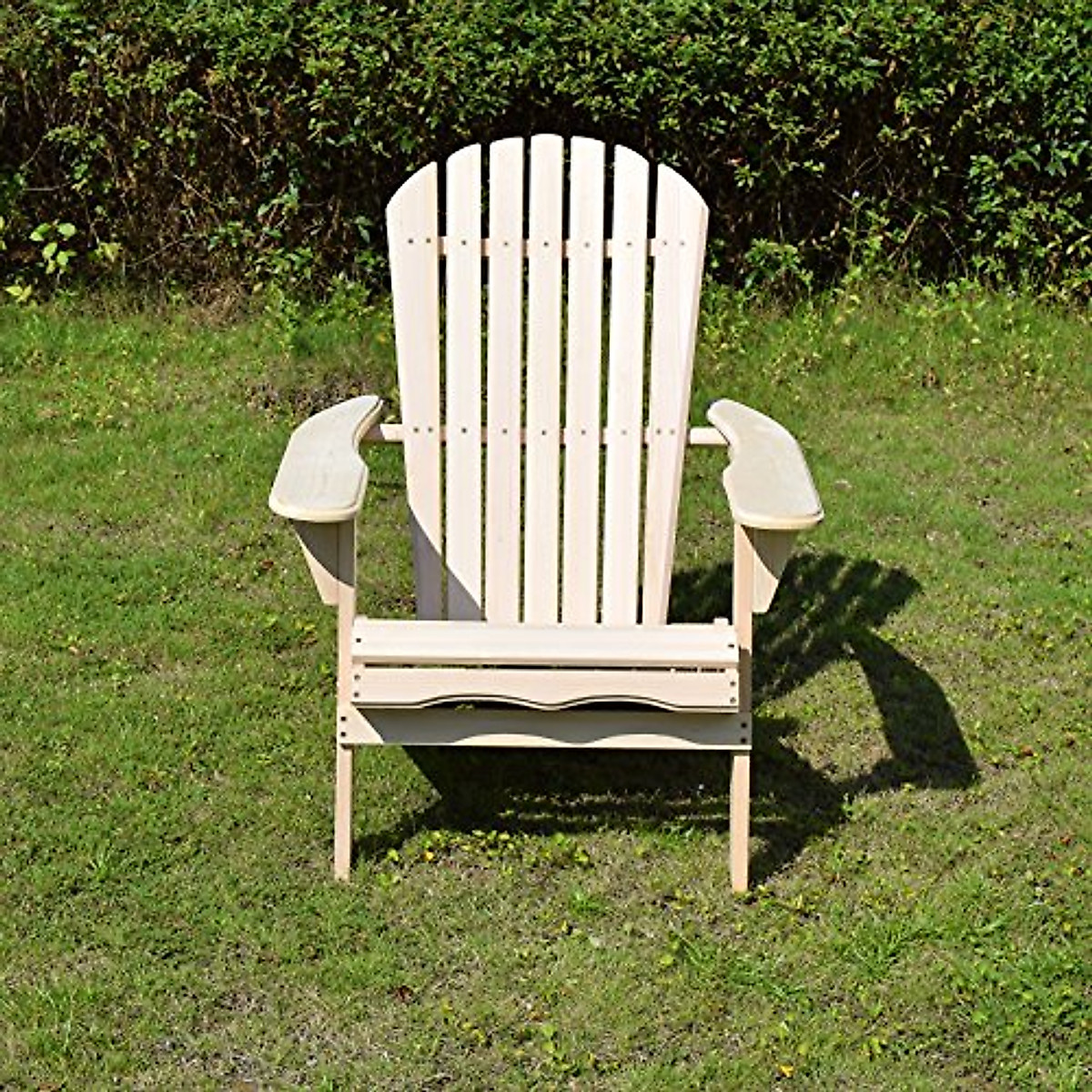Merry Garden Foldable Wooden Adirondack Chair, Outdoor, Garden, Lawn, Deck Chair, Natural