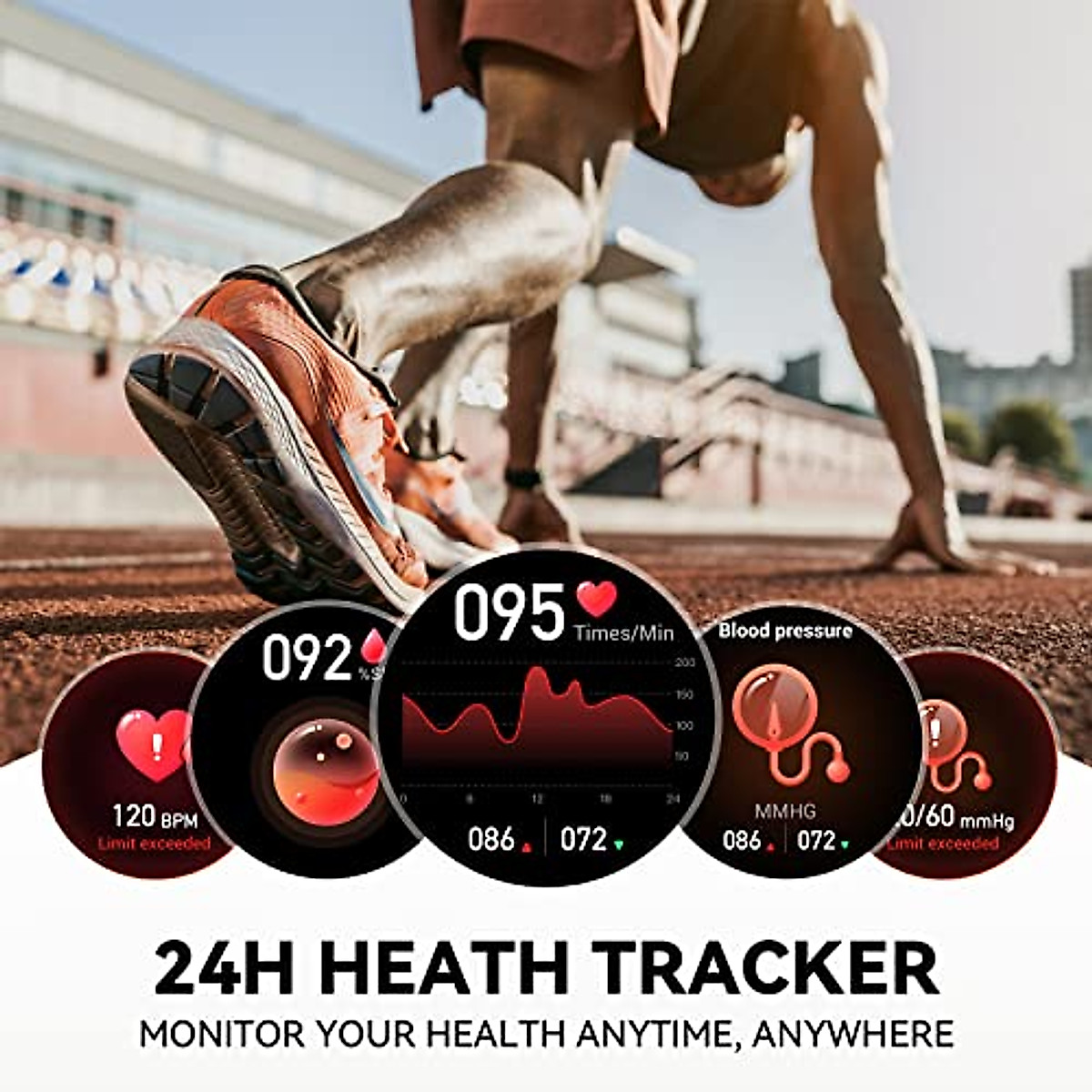 Military Smart Watch for Men Outdoor Waterproof Tactical Smartwatch Bluetooth Dail Calls Speaker 1.3'' HD Touch Screen Fitness Tracker Watch Compatible with iPhone Samsung