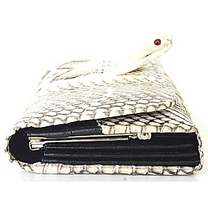 Authentic Snake Skin Women's Long Bifold Cobra Snake W/Head Purse Wallet