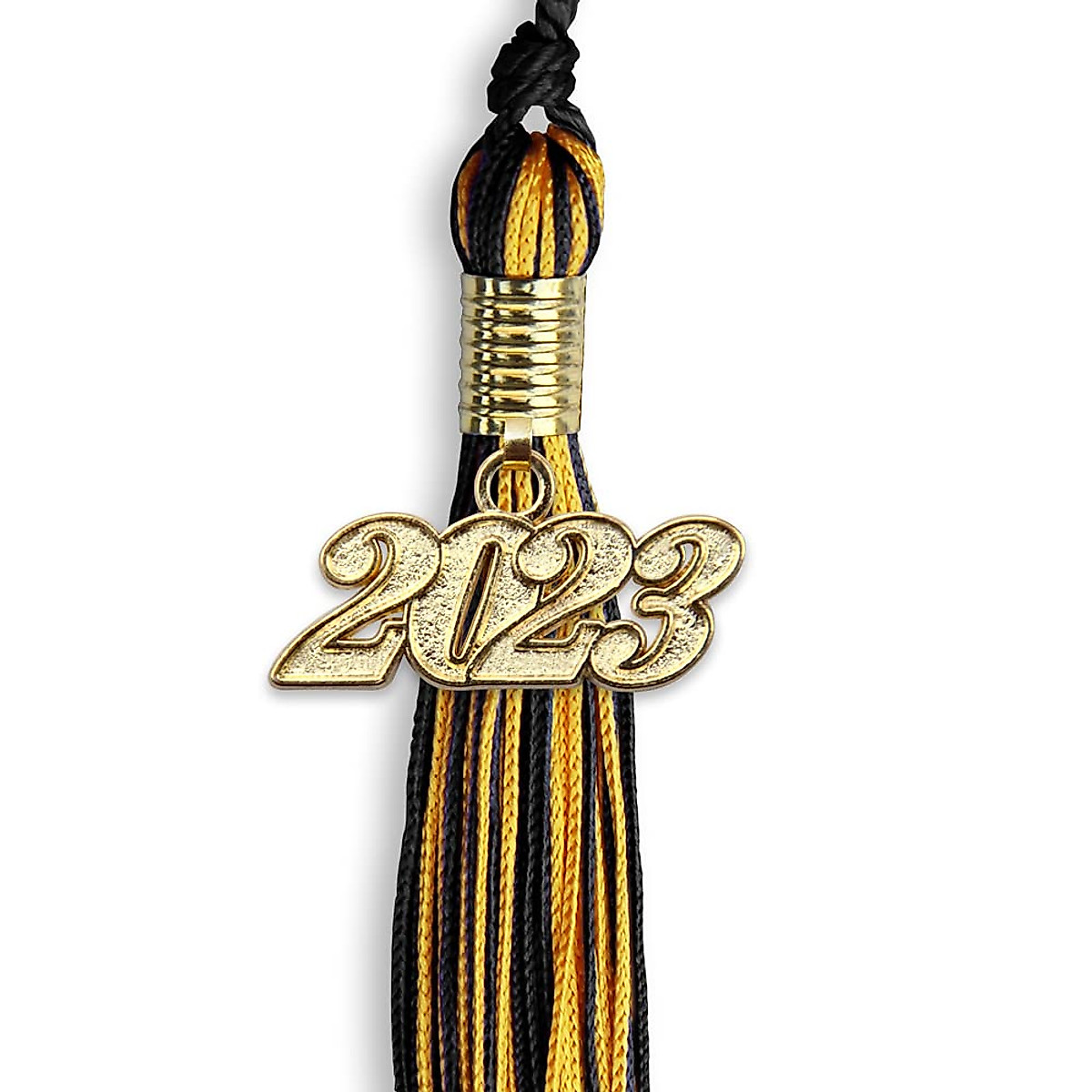 Endea Graduation Mixed Double Color Tassel with Gold Date Drop (Black/Gold, 2023)