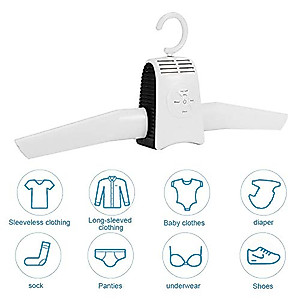 BHDD Electric Clothes Drying Hanger, Portable Foldable Dryer Rack Lightweight Garment Rack Suit Shoes Dryer Fast Drying Hangers, with Multi-Direction Air Outlet, for Household and Travel