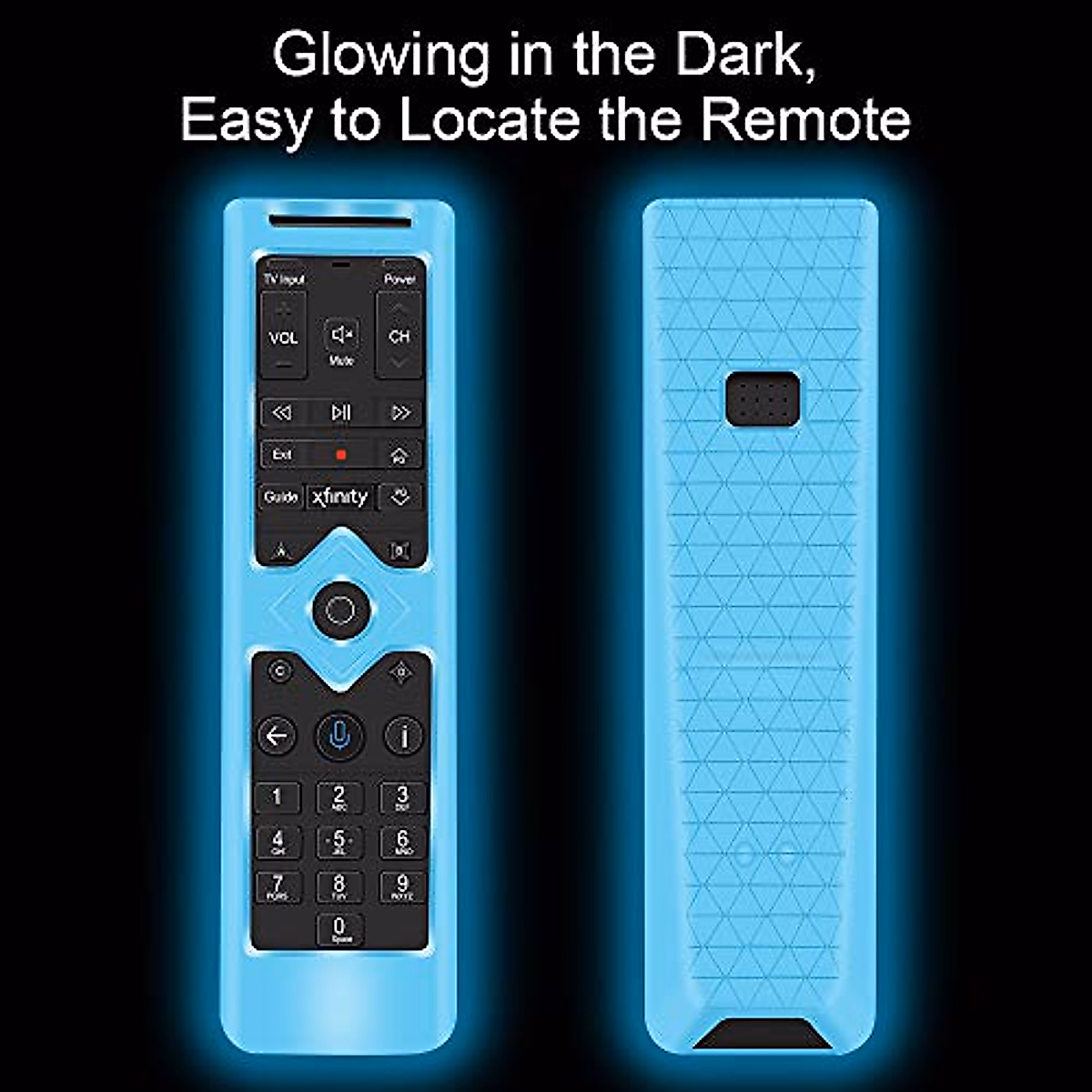 3Pcs Protective Case Skin for Xfinity Remote Control,Silicone Case Skin Sleeve for XFinity Comcast XR15 Voice Remote,[Thicken Layer]Shockproof Remote Battery Back Covers-Glowblue+Glowgreen+Glowpurple