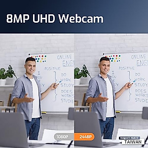 INSWAN INS-1 USB Document Camera — 8MP Ultra HD, Auto Focus, LED Light, Built-in Microphone, Mac OS, Windows, Chromebook Compatible for Distance Learning, Remote Teaching, Web Conferencing, Live Demo