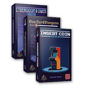 Giga Mech Games The Blue Collection - A Collection of Three Micro Games - One Card Dungeon, Insert Coin to Play, and Cyberdoom Tower