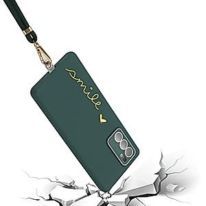 for Oppo Reno 6 4G Reno 6 5G Reno 6 pro Phone Case Ultra-Thin fit Soft Silicone Anti-Scratch Lanyard Lens Film Bronzing Phone casefor for Oppo Reno 6 4G Reno 6 5G Reno 6 pro (Green,Reno 6 pro)