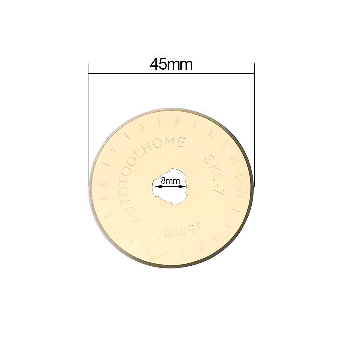 AUTOTOOLHOME 45mm Rotary Cutter Set with 10 Pack Titanium Rotary Blades Fabric Cutter SKS-7 Quilting Sewing Patchwork Tool