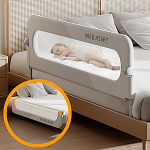 strenkitech Foldable Toddler Bed Rails - Kids Guard Bumper for Crib Safe Bed Side Rail for Twin Queen King Full Size Beds 32inch