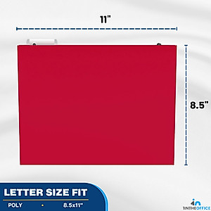 1InTheOffice Poly Expanding Hanging File Folders, Letter Size, Assorted,10/Pack