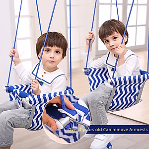 Toddler Baby Swing Seat with Heavy Duty Rope Play Secure Kids Swing Set, Secure Soft Canvas with Seat Belt for 6Months-14Years Old