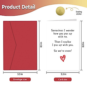 Heollaok Funny Anniversary Card for Husband Wife, Humorous Birthday Cards for Him Her, Naughty Wedding Anniversary Card for Women Men, Witty Birthday Cards for Boyfriend Girlfriend