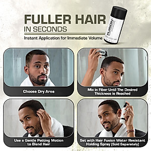 Hair Fibers for Thinning Hair - (1.05 Oz) Real Human Hair Building Fibers to Conceal Bald Spots and Thinning Hair, Root Touch Up and Volumizer, Black