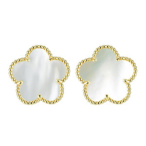 BIJOUX BOBBI [Gift Packaging Mother of Pearl Fashion Collection Jewelries (A3542EGM GOLD 18MM MOP)