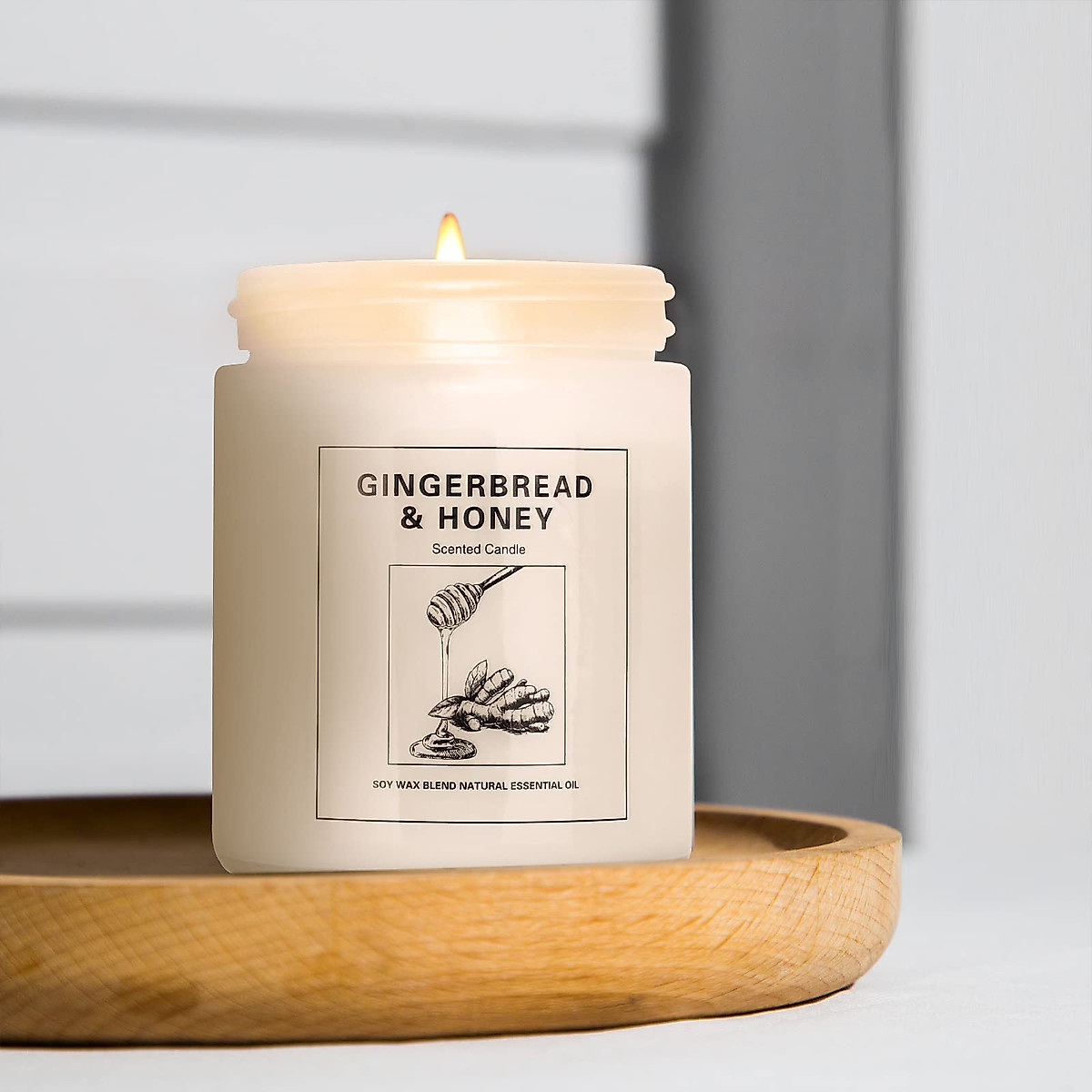 Gingerbread and Black Cherry Scented Candles Set, 2 Pack 7.2 oz Soy Candles for Home Scented, Aromatherapy Candle Set with Strongly Fragrance, Gifts for Women, Mom, Valentines Day Gifts