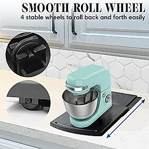 COMFECTO Multiuse Handy Caddy Sliding Tray, ABS Base Smooth Rolling Wheels Stand, 12 inches in Black