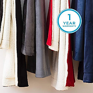 Linenspa Fleece and Sherpa Blanket - Super Soft - Breathable - Machine Washable - Polyester - Multiple Colors Available, Black, King (108”x90” Inches)