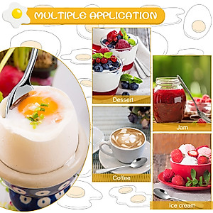 6 Pieces Demitasse Spoon Espresso Spoons Stainless Steel Small Dessert Spoon Egg Spoon 5 Inches Tasting Silver Little Baby Spoons for Soft Boiled Egg Coffee Tea