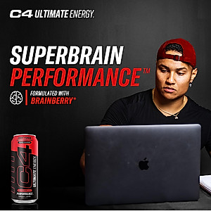 C4 Ultimate | 300mg Caffeine Sugar Free Energy Drink | Fruit Punch | Pre Workout Performance Drink | 16oz (Pack of 12)