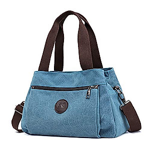 Chikencall® Women Hobo Handbags Casual Canvas Vintage Crossbody Bag Daily Multi Compartment Purses Shoulder Tote Shopper Bag