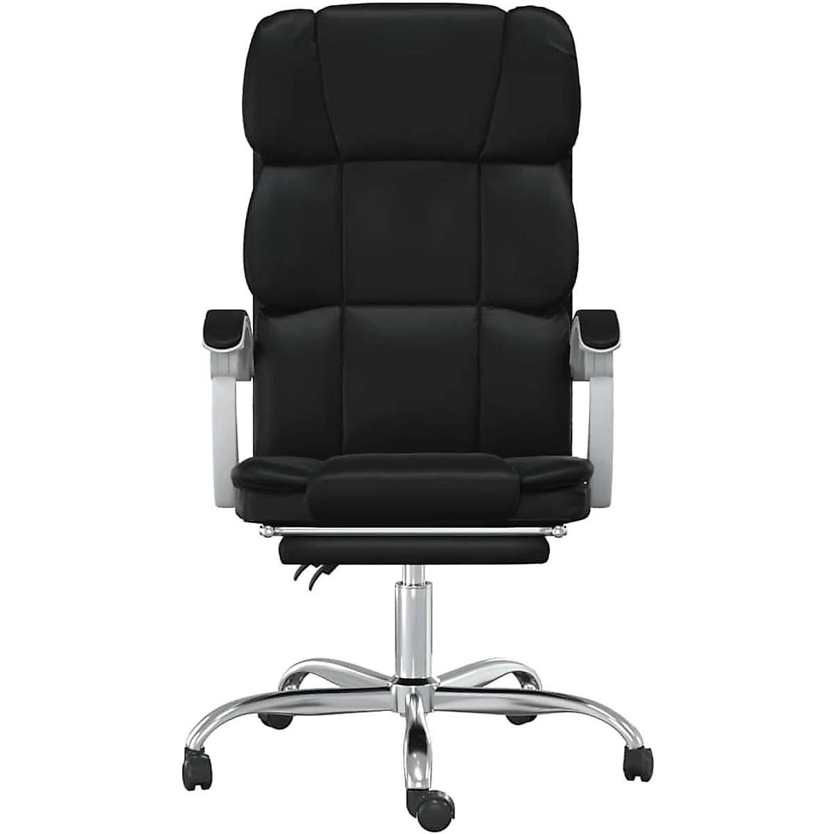 Reclining Office Chair,with Rolling Wheels with Adjustable seat Height Suitable for Office, Home, Study Space, Conference Room or Play Facility Black Faux Leather