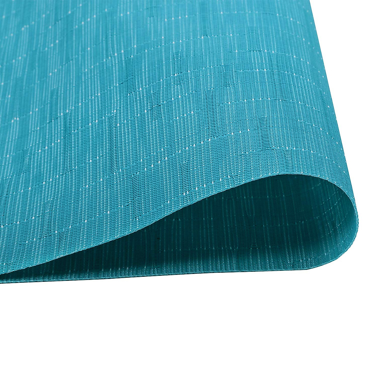 SHACOS Placemats Set of 6 Woven Vinyl Place Mats for Dining Table Wipe Clean Stain Resistant Table Mats (6, Teal Blue)