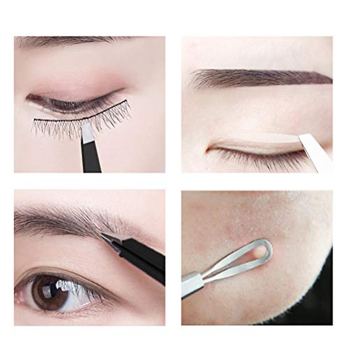 Healifty Slant Tweezers Stainless Steel Eyebrow Tweezers Multi-Functional Slant Tip Tweezer for Women Men 1pcs(Silver)