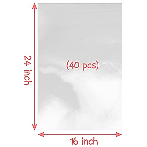 40pcs Cellophane Bags 16x24 Cellophane Wrap for Gift Baskets Large Clear Gift Bags Party Favors Bags Clear Treat Bags Plastic Gift Bags Packaging Bags for Cookie Candy Goodie