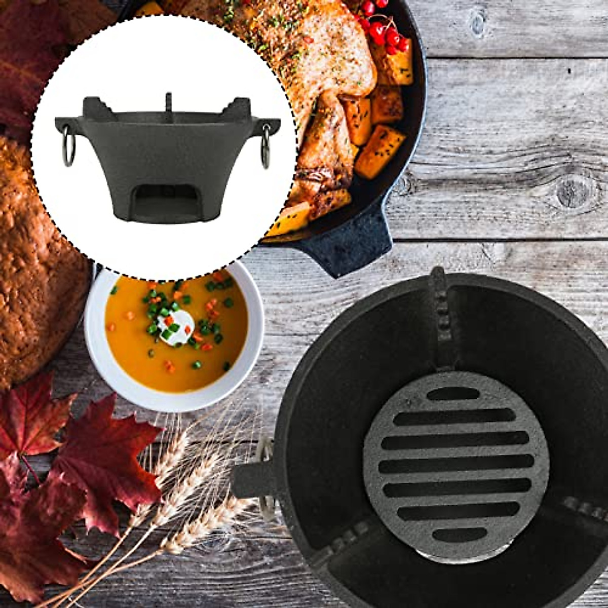 YARNOW Tabletop Grill Cast Iron Charcoal Grill Japanese Style Hibachi Grill Portable Barbecue Stove for Home Picnic（Stove Only）