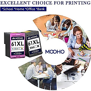 Ink Cartridge for HP 61XL 61 XL Ink Cartridge Combo Pack Remanufactured for HP Envy 5530 Ink Cartridges for HP Envy 4500 5535 OfficeJet 4630 2620 4635 DeskJet 1000 1010 (1 Black, 1 Tri-Color)