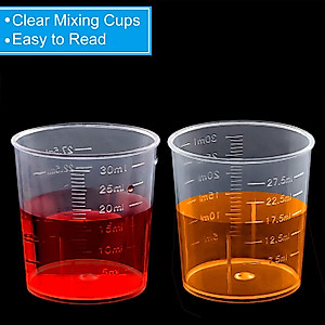 30ml Plastic Liquid Measuring Cups - Mini Clear Kitchen Medicine Cups Transparent Labs Graduated Beakers Baking Cooking Home Lab Measure Tool (10 Packs,1oz,Transparent)
