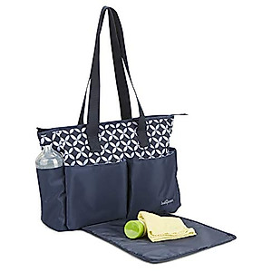 Baby Boom Ivy 4Piece Tote Diaper Bag Set, Navy, One Size