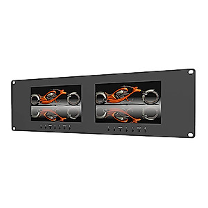 LILLIPUT RM-7024 Dual 7" 3RU Rack Monitors 800X480 with Dual 7” Screens and Dual Dual VGA, Video & DVI in/outputs Official Seller :VIVITEQ