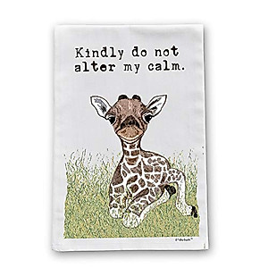 Calm Giraffe Flour Sack Cotton Dish Towel by Pithitude