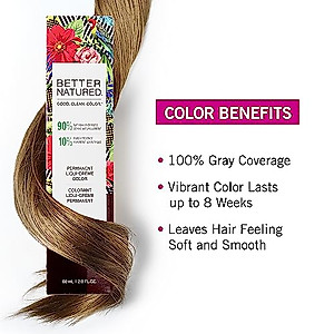Better Natured 3N Dark Natural Brown Permanent Hair Color Dye Kit (Color, Developer, Barrier Cream, Gloves, Cleaning Wipe, Shampoo and Conditioner) Radiant Color that Lasts up to 8 Weeks