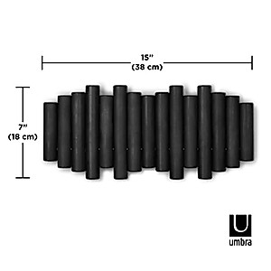 Umbra Picket Rail Hook for Entryways, W38×D4×H17cm, Black