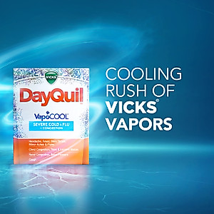 Vicks DayQuil VapoCOOL SEVERE Cold & Flu + Congestion Medicine, Non-Drowsy Max Strength 9-Symptom Relief for Fever, Sore Throat, Chest Congestion, Stuffy Nose, Nasal Congestion, Cough, 24 Caplets
