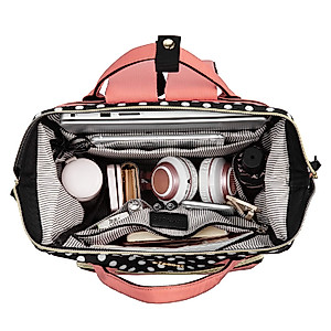 LOVEVOOK Laptop Backpack for Women Work Laptop Bag Stylish Teacher Backpack Business Computer Bags College Laptop Bookbag, Stripe Black 02