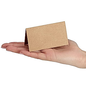 200 Pack Kraft Paper Place Cards for Table Setting, Blank Name Cards for Wedding Reception, Baby Shower, Graduation, Birthday, Table Numbers (3.5 x 2 In, Brown)