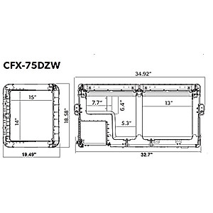 Dometic CFX75DZW 12v Electric Powered Cooler, Fridge Freezer