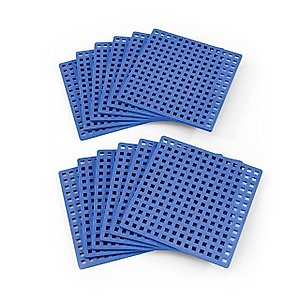 PLUS PLUS – Blue Baseplate, 12 Pack – Base Accessory for Building and displaying Creations, 4.5 X 4.5 inches, Construction Building STEM | STEAM Toy for Kids