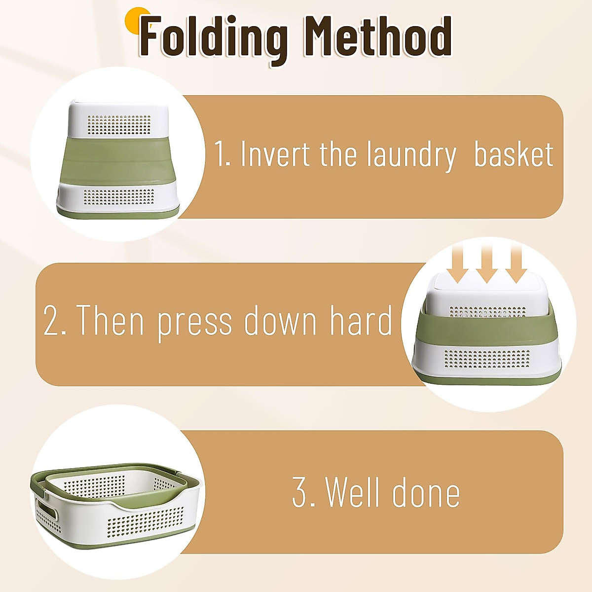 35L Collapsible Laundry Baskets Plastic with Handles,Removable Pop Up Storage Container,75L Clothes Laundry Hamper-Foldable Laundry Basket 0rganizer