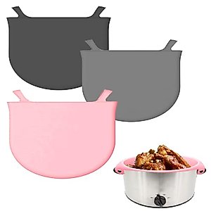 3 Pack Silicone Crock Pot Liner – Dishwasher Safe and Leak proof Silicone Crock Pot Liner Reusable – Perfect Thickened Silicone Slow Cooker Liner for 6 to 8 Quarters