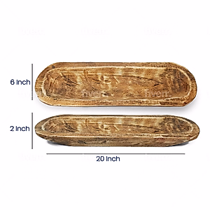 Monocur 20-Inch Wooden Dough Bowl: Rustic Wood Bowl for Home Decor & Kitchen Necessities, Decorative Tray, Bread Bowl, Potpourri & Candle Bowl, Driftwood Centerpiece