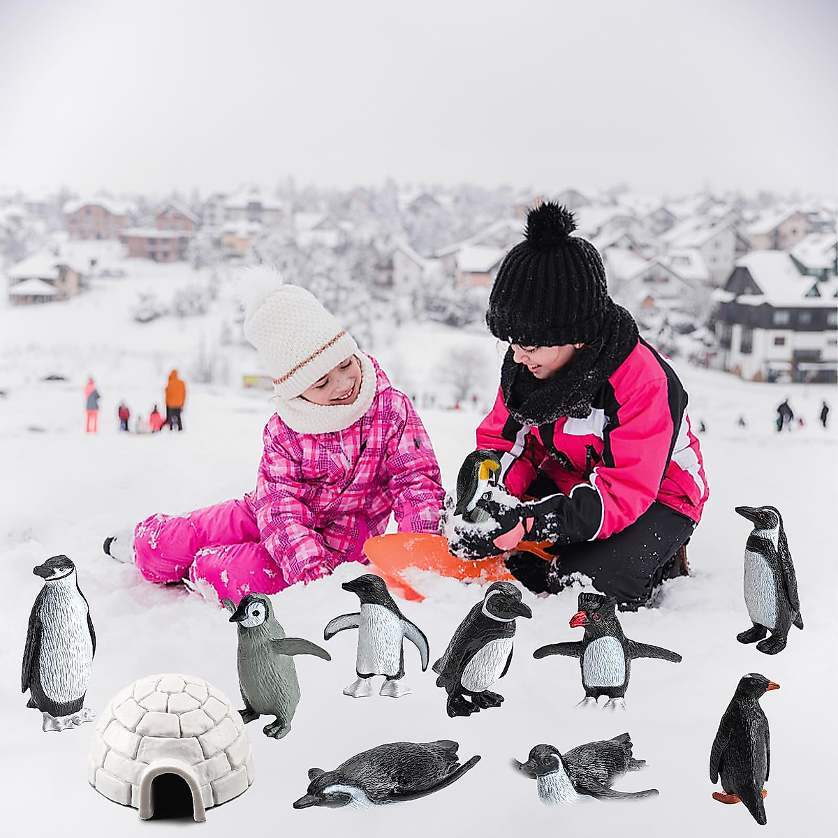 Morofme Arctic Penguin Figurines Toy Playset Mini Penguin Toy Set Realistic Penguin Cake Topper Small Penguin Action Figures Polar Animal Educational Toys Christmas Party Supplies Gift for Kids