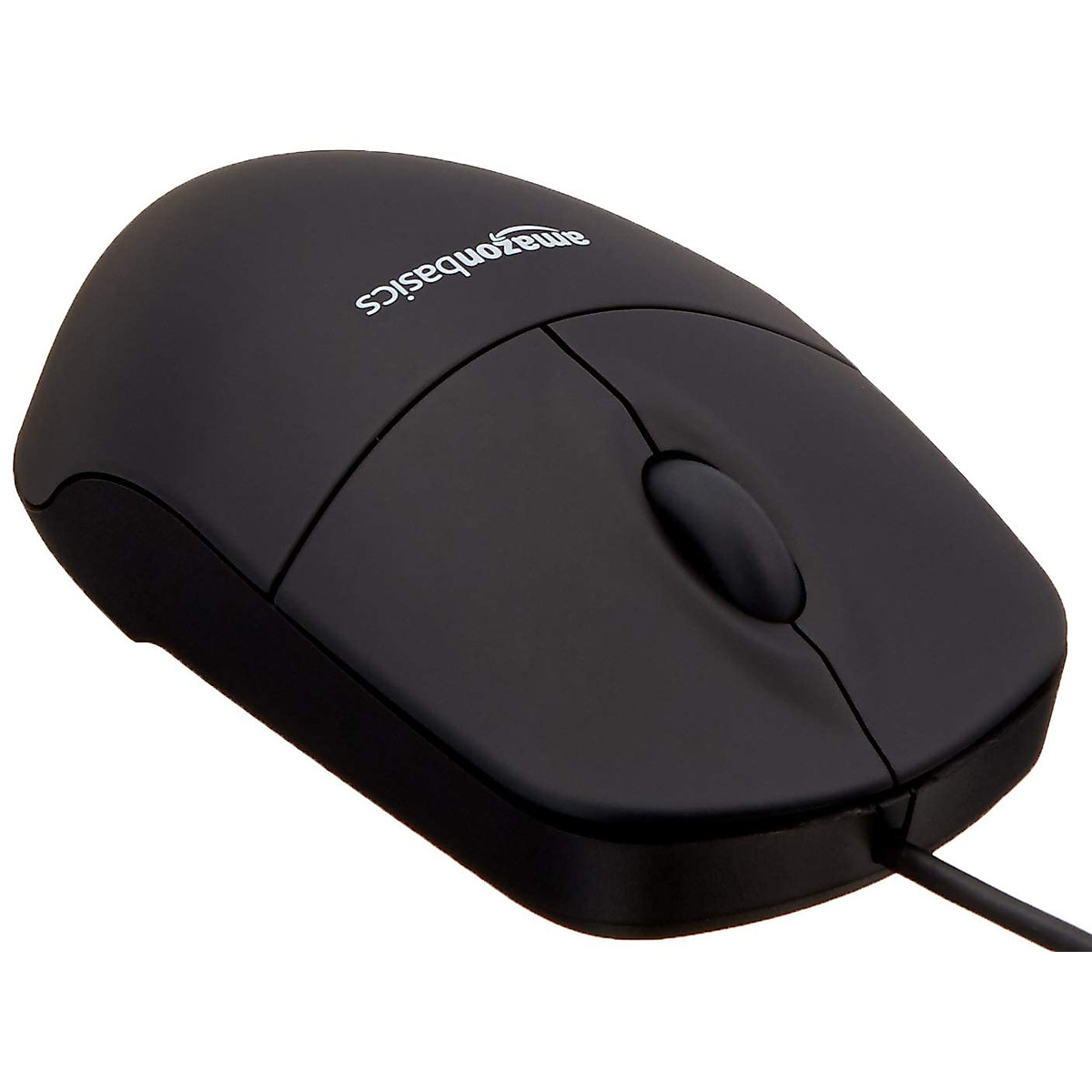 Amazon Basics 3-Button Wired USB Computer Mouse, Black