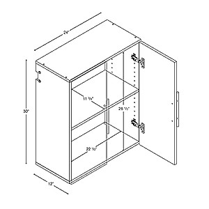 HangUps Upper Storage Cabinet, 24", Black
