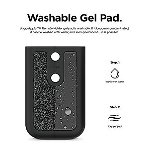 elago Apple TV Remote Holder Mount Compatible with Apple TV Remote 4K / 4th Generation - Reusable Gel Pad or Screw Mounting Options, Support Wired Charging, Keeps It Secure, Cable Management