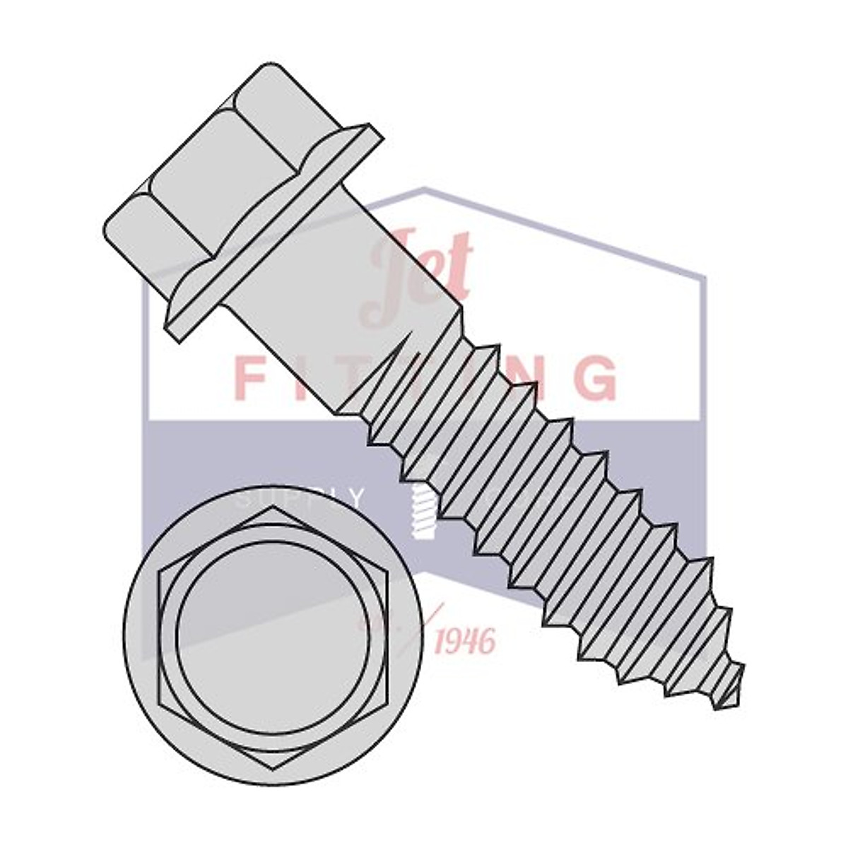 1/4" x 3" Hex Flange Lag Screws/Steel/Hot Dip Galvanized (Quantity: 500 pcs)