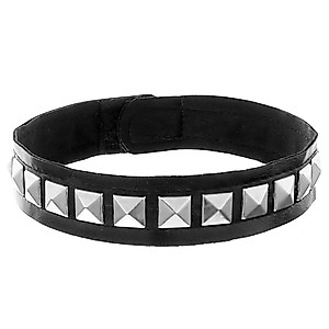 Skeleteen Biker Leather Studded Choker - Gothic Punk Rock N Roll Jewelry Accessories Leather and Metal Collar Costume Necklace